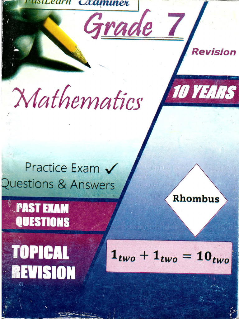 Exam Practice Questions and Answer Mathematics Grade 7 | PDF
