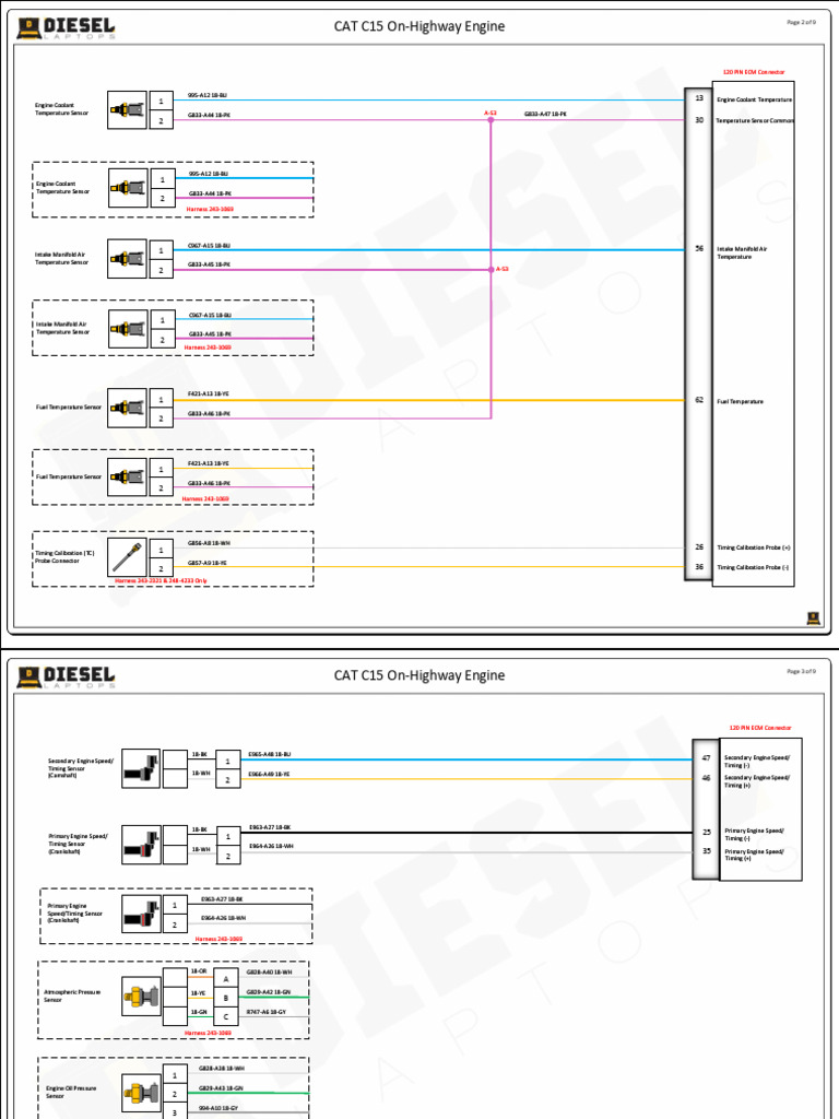 Pages from C15 Engine Electrical Circuit Diagram PDF-3 | PDF | Engines | Mechanical Engineering