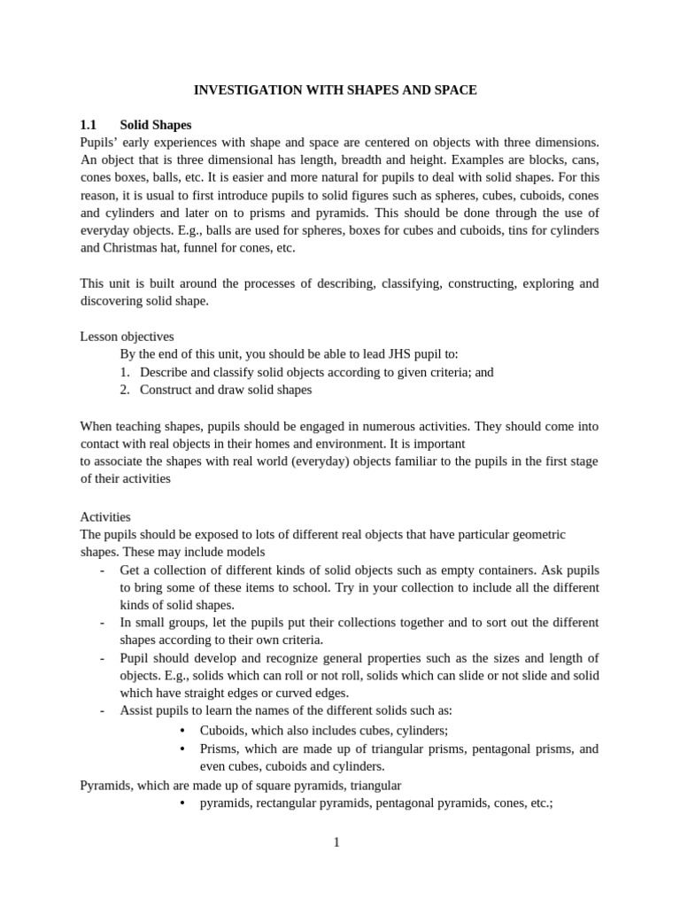 Investigation With Shapes and Space | PDF | Shape | Rectangle