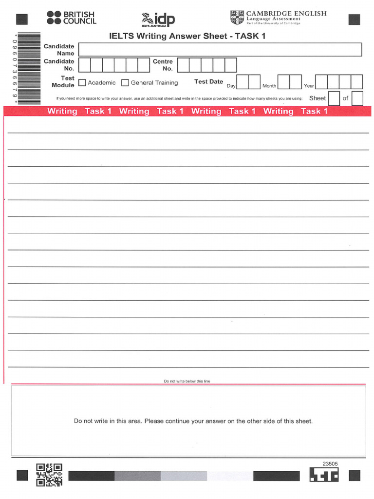 Writing Answer Sheet | PDF