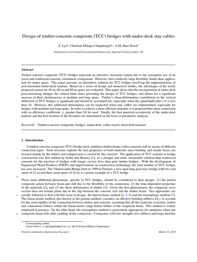 TCC Bridges with Under-Deck Stay Cables | PDF | Young's Modulus | Beam ...
