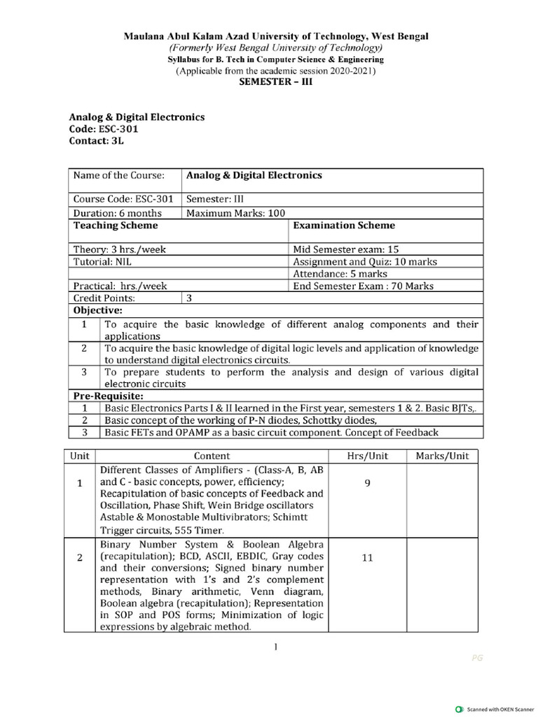 3rd Sem CSE SYLLABUS | PDF