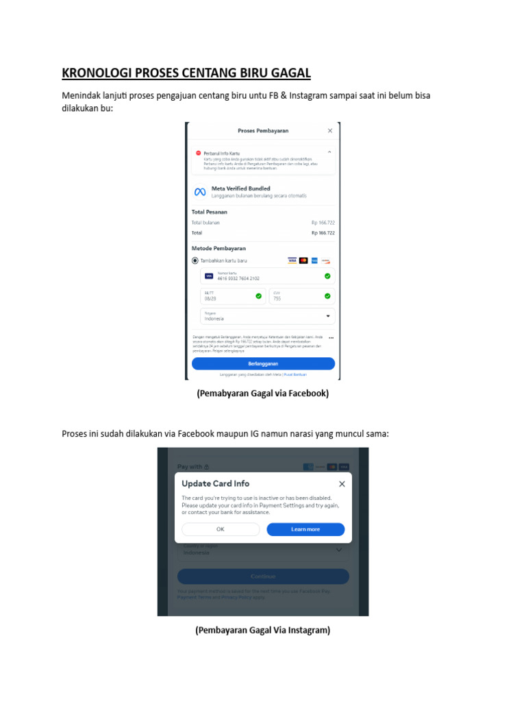 Kronologi Proses Centang Biru Gagal | PDF