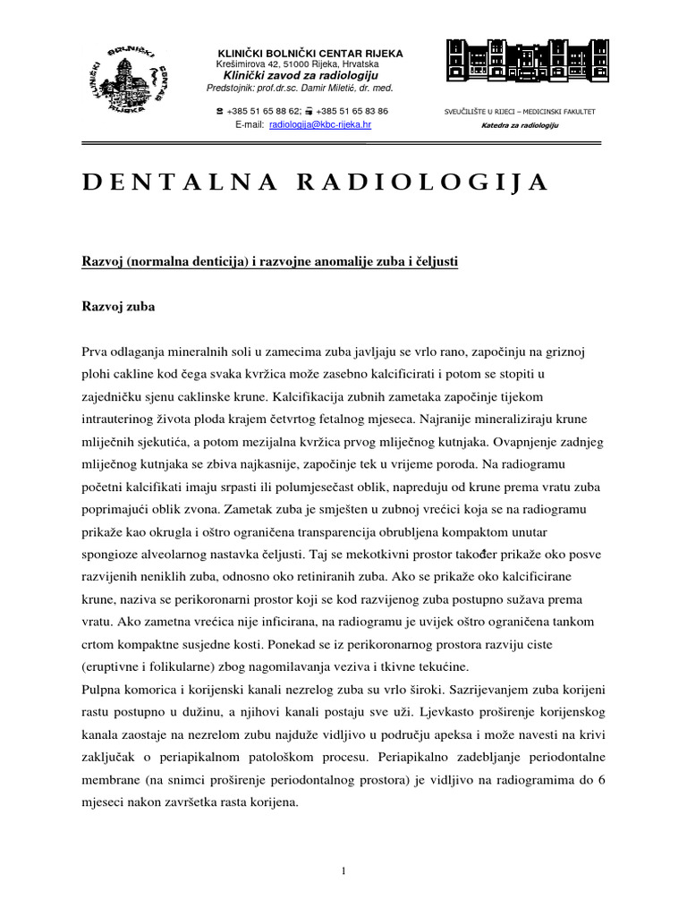 Dentalna Radiologija | PDF