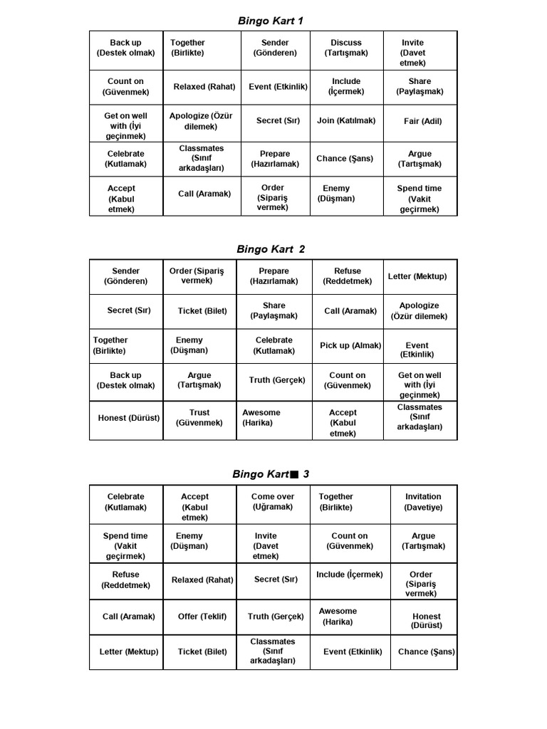 Friendship Bingo Game | PDF