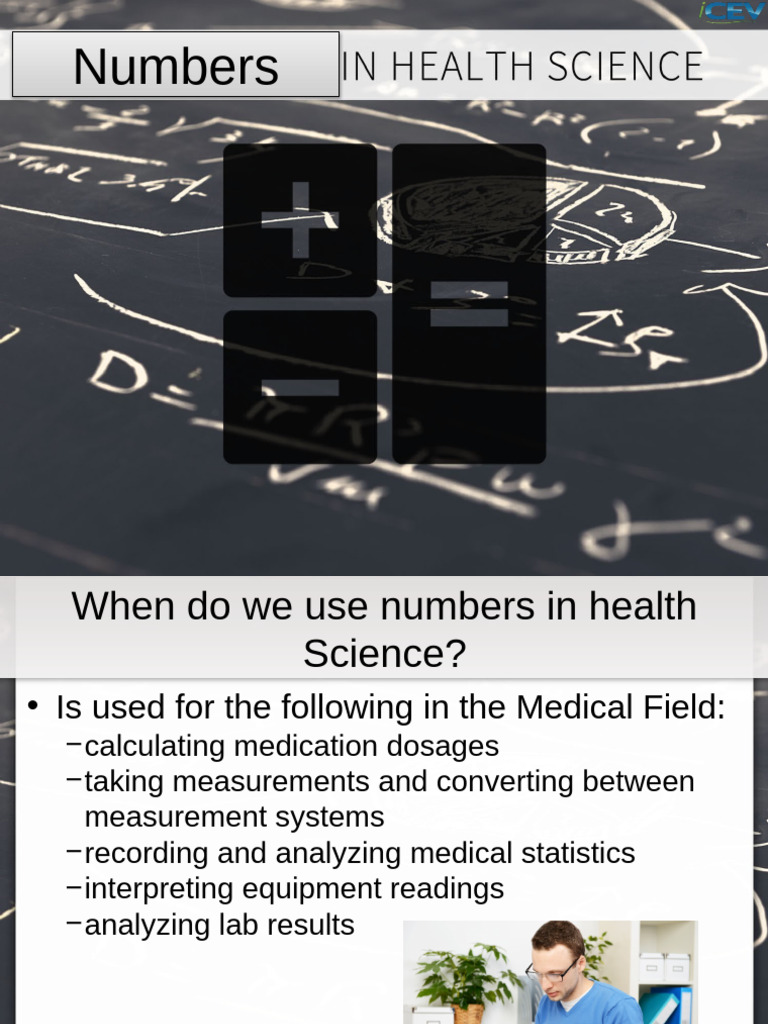 Numbers in Health Science: Conversions & Uses | PDF | Kilogram | Litre