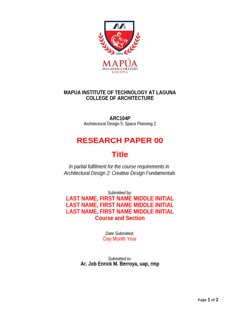 Architectural Design Research Paper Guide | PDF