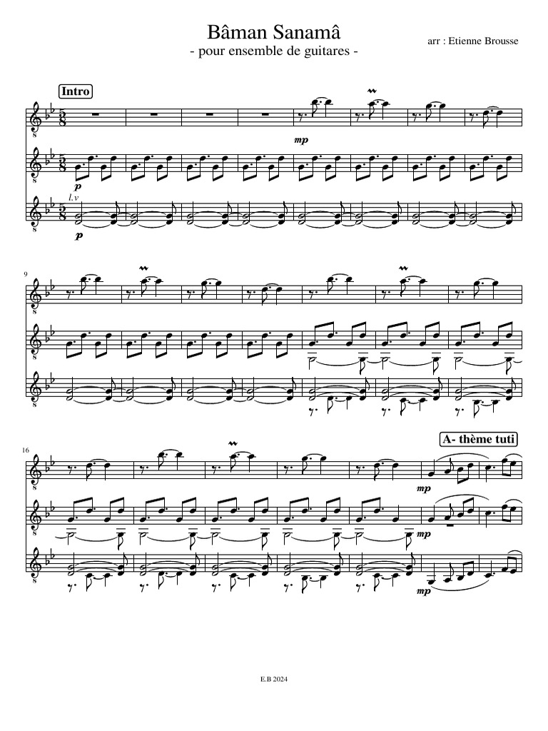 Bâman Sanamâ for Guitar Ensemble | PDF
