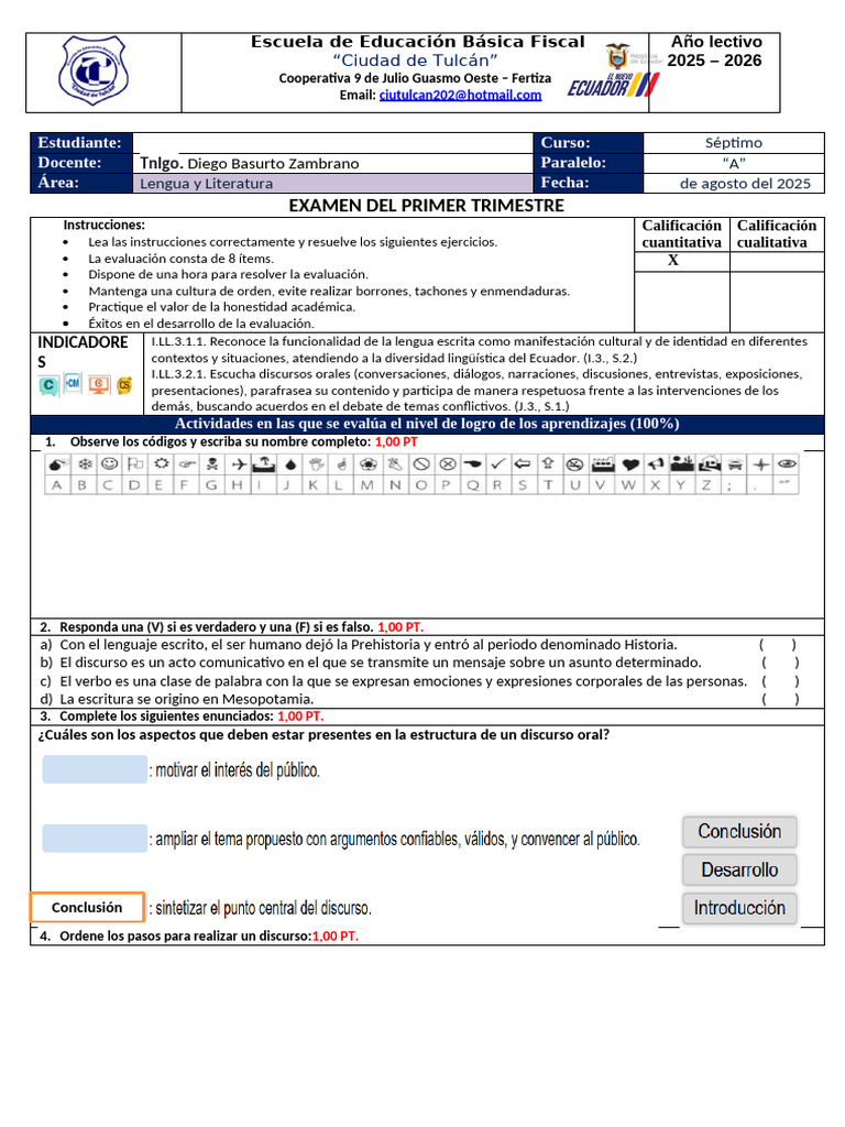 Examen de Lengua y Literatura 1er Trimestre | PDF | Comunicación | Comunicación humana