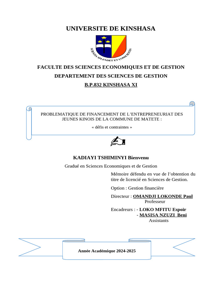 Exemple de La Page de Garde Memoire l2 | PDF