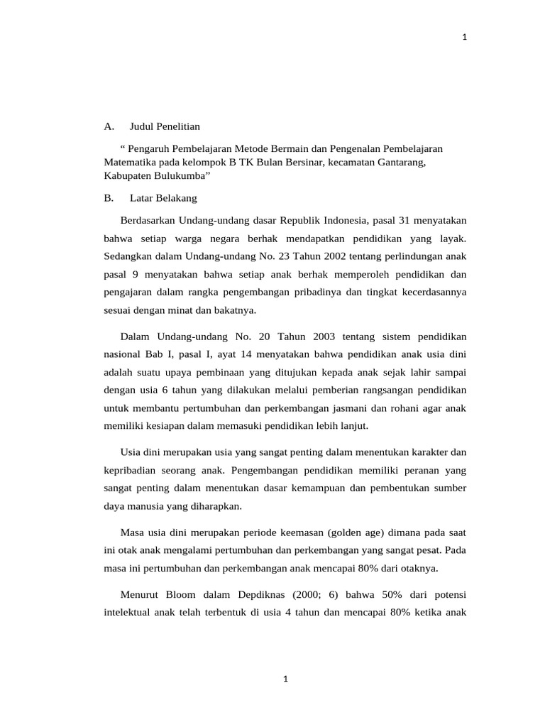 Sistematika Penulisan Proposal | PDF