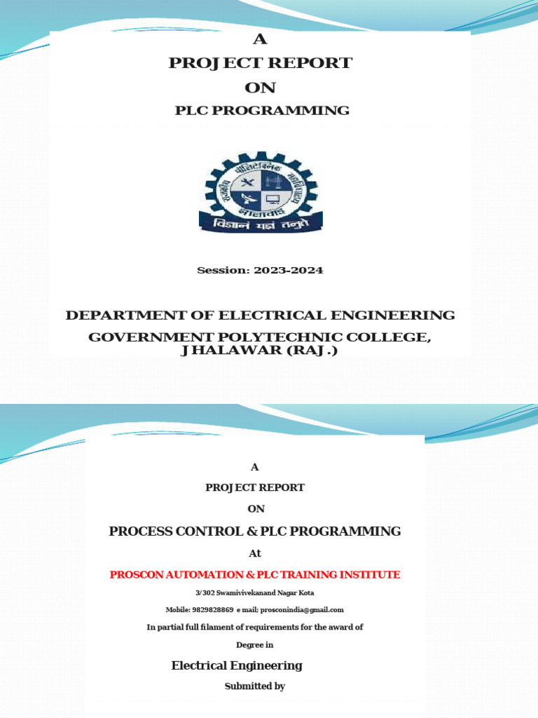 A Proj Ect Report ON: PLC Programming | PDF | Programmable Logic Controller | Scada