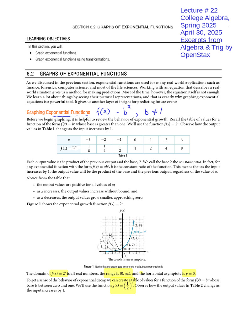 College Algebra Functions | PDF | Exponential Function | Function ...