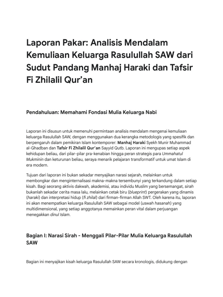 Kemuliaan Keluarga Rasulullah SAW | PDF