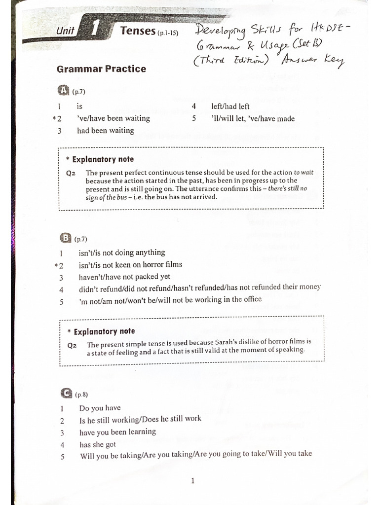 Grammar Usage Answer Key Excluded Unit 21 | PDF