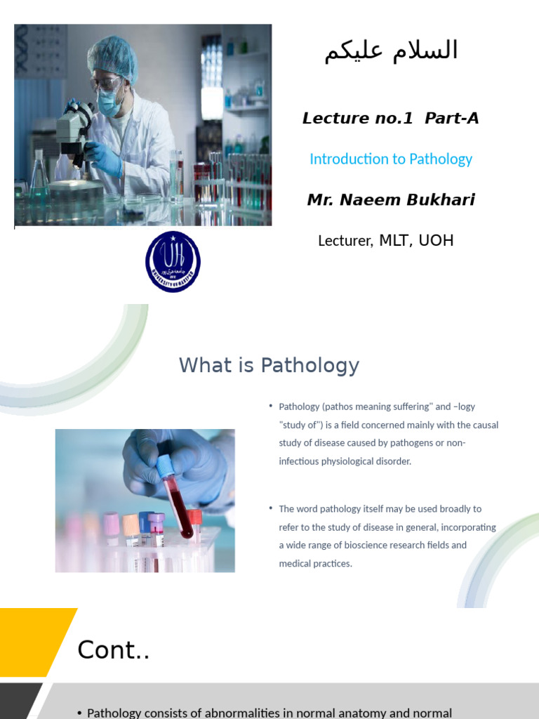 Lec #01. Introduction to Pathology | PDF | Pathology | Cytopathology