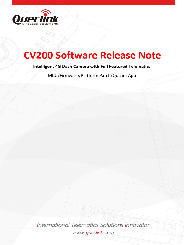 CV200 Dash Camera Software Release Notes | PDF | Android (Operating ...