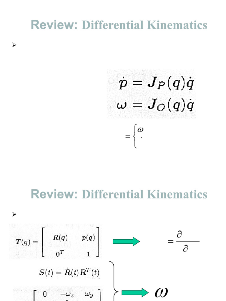 Differential Kinematics and Singularities | PDF | Kinematics | Physics