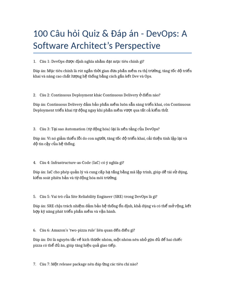DevOps Quiz 100 | PDF