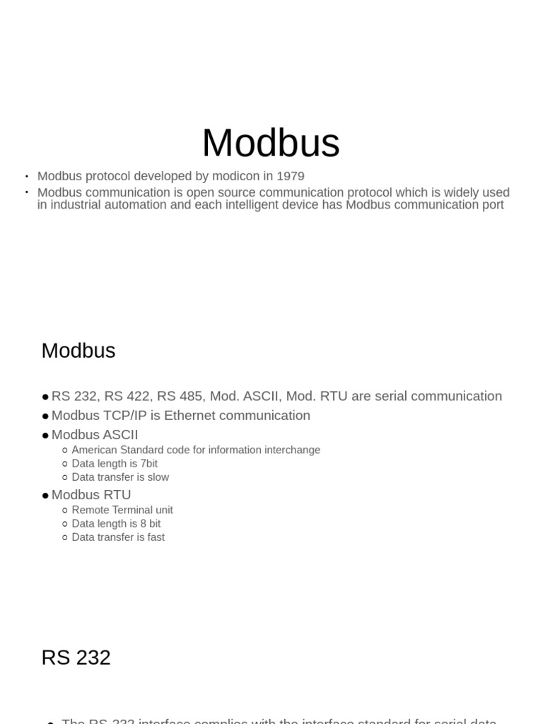 Modbus | PDF | Programmable Logic Controller | Information And Communications Technology
