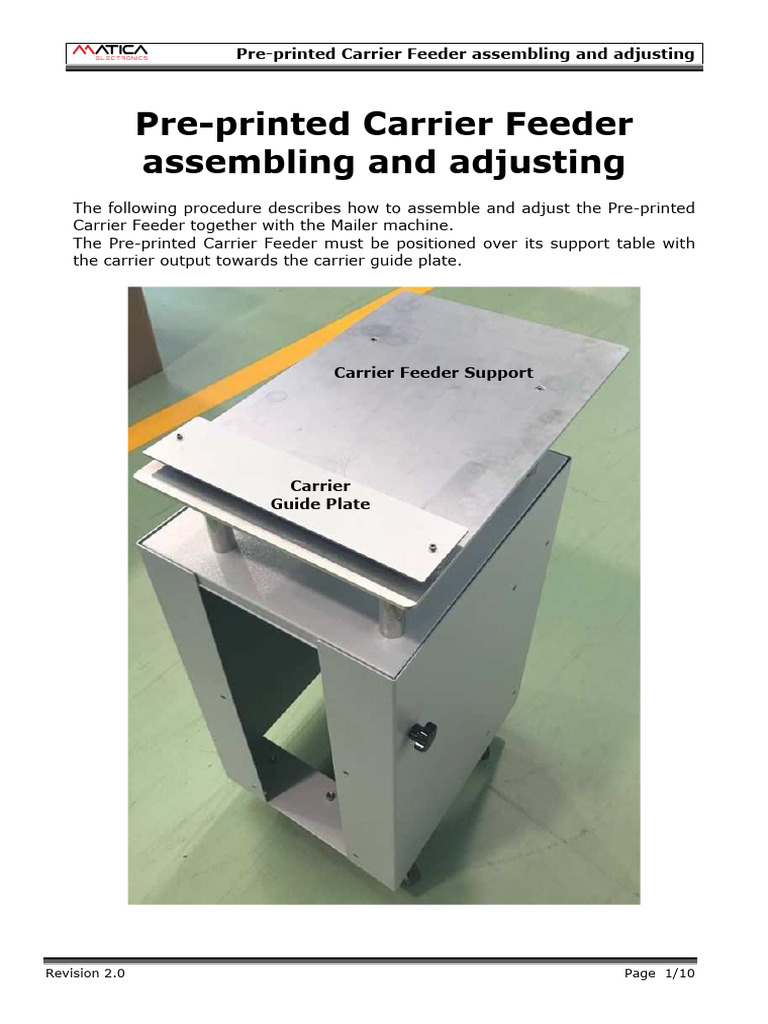 Pre-printed Carrier Feeder Setup Guide | PDF | Manufactured Goods ...