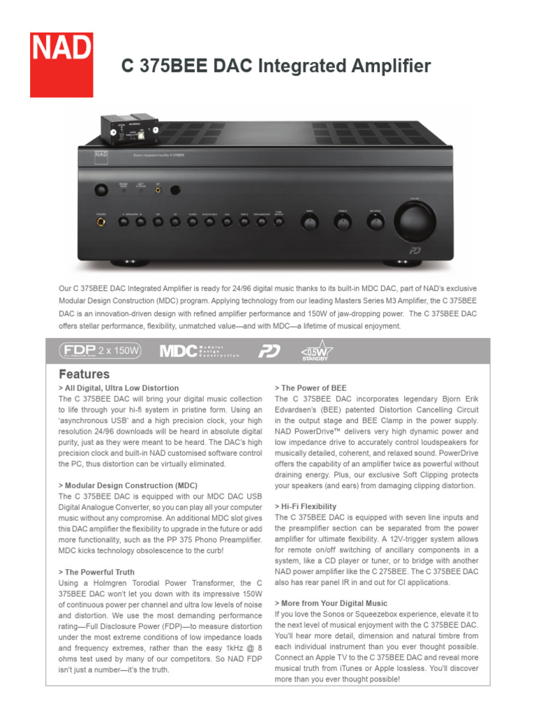 NAD C375 DAC-PCM1796 datasheet mfnual english | PDF | Digital To Analog ...
