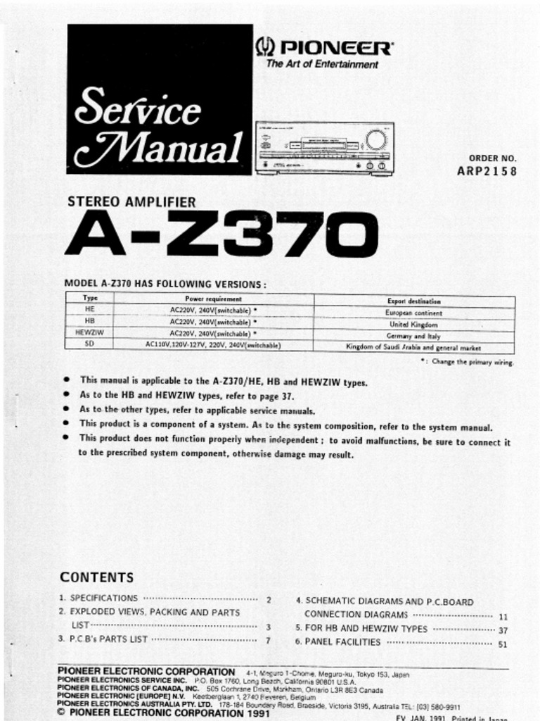 Pioneer Az370 | PDF