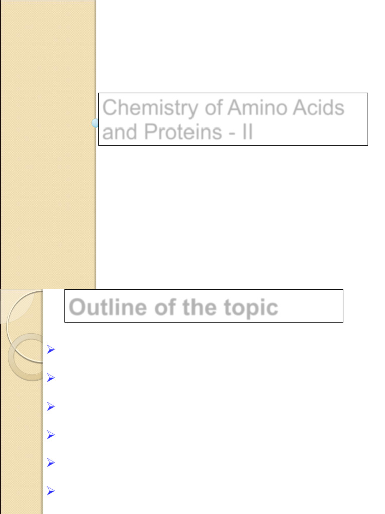 Chemistry of Amino Acid and Proteins - II - AAU - 2024 | PDF | Protein ...