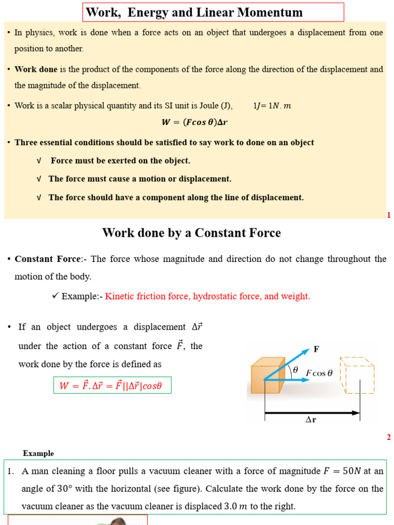 Understanding Work and Energy in Physics | PDF | Force | Momentum