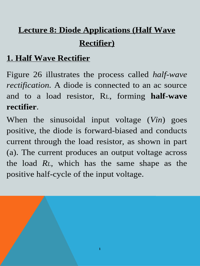 Half Wave Rectifier | PDF | Rectifier | Diode