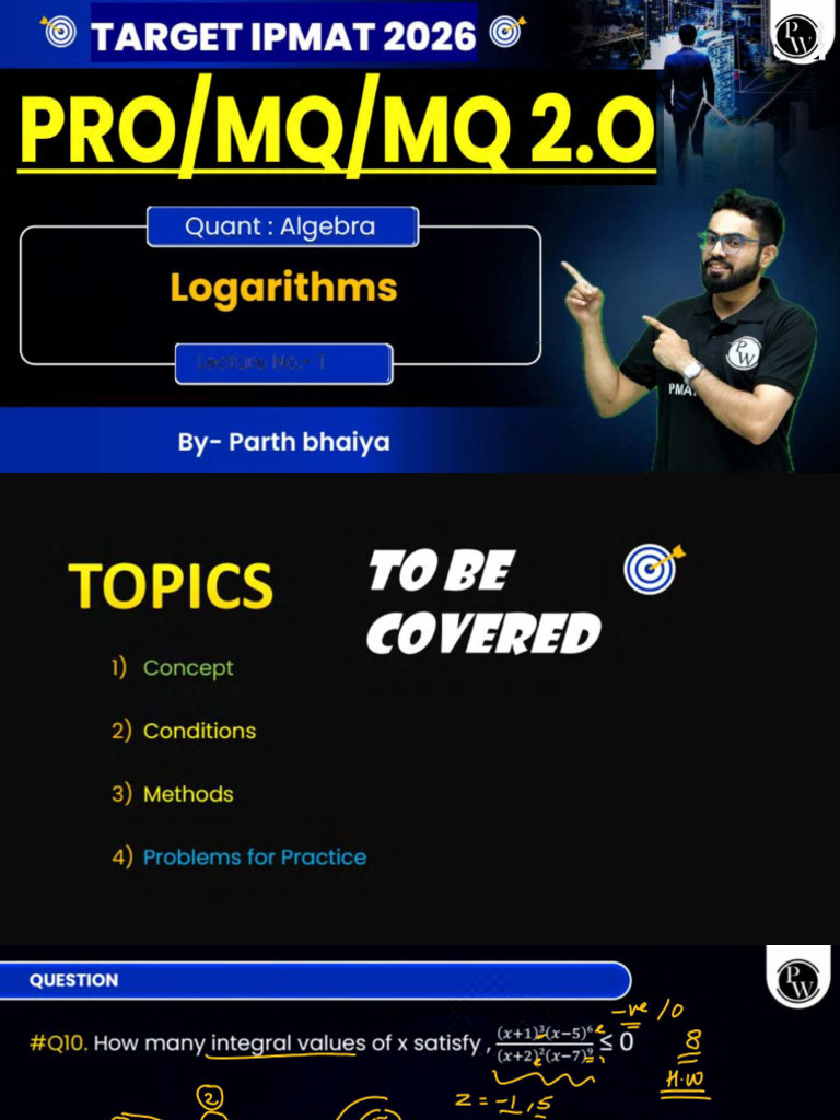 Algebra Logarithm - Class Notes | PDF