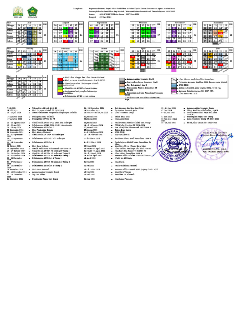 Kalender Pendidikan Aceh 2024 2025 Pdf