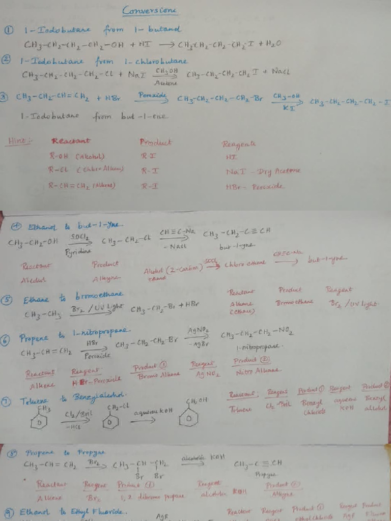 Organic Reactions and Products Overview | PDF | Carbon Compounds ...