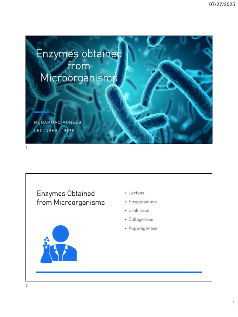 Enzymes Obtained From Microorganisms | PDF | Thrombosis | Medical ...
