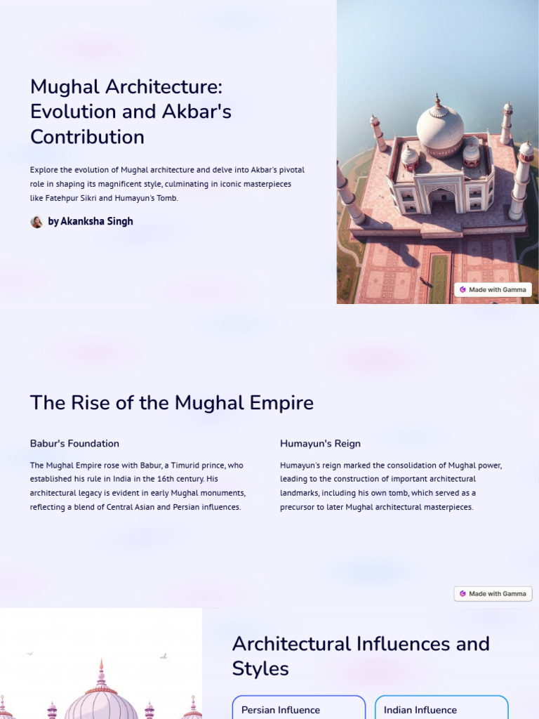 L20 Mughal Architecture Evolution and Akbars Contribution | PDF ...