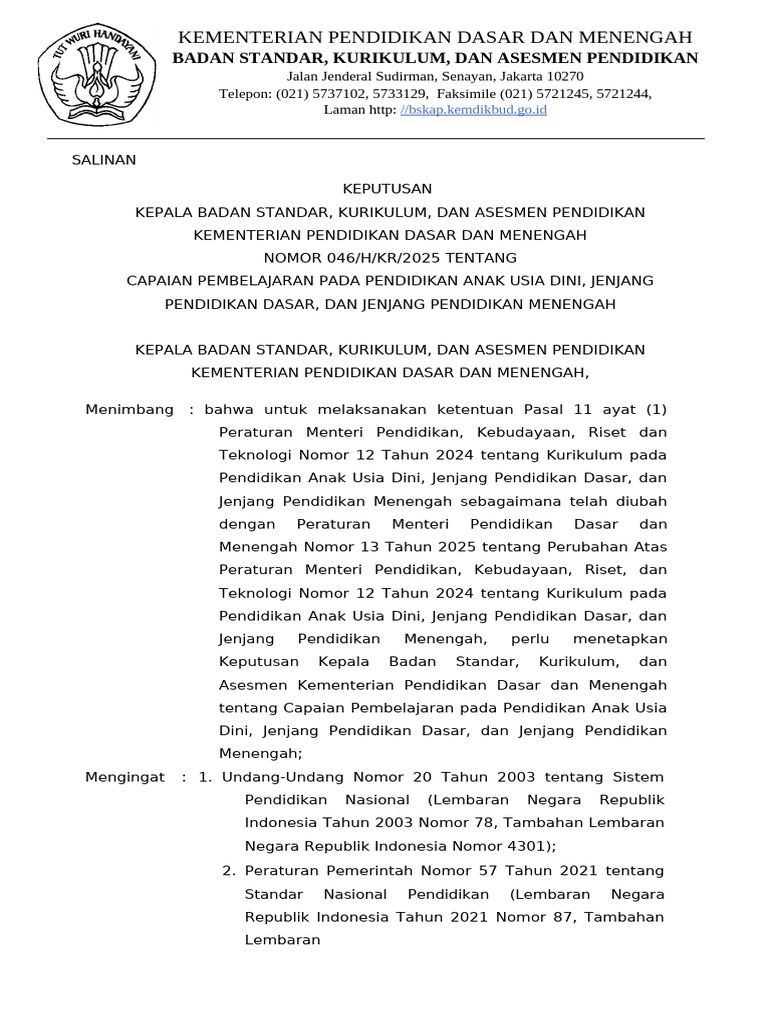 Keputusan Capaian Pembelajaran 2025 | PDF
