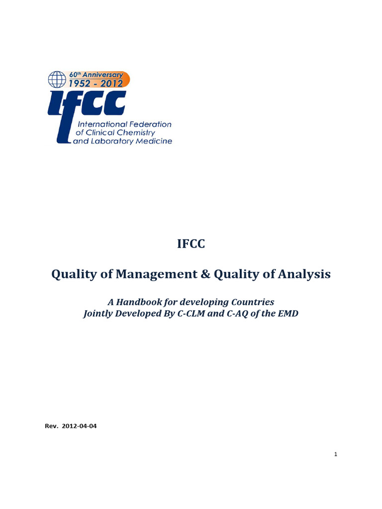 IFCC Quality Management | PDF | Verification And Validation | Laboratories