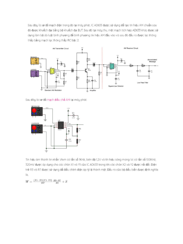 Mạch Điều Chế AM Có Vẽ Proteus | PDF