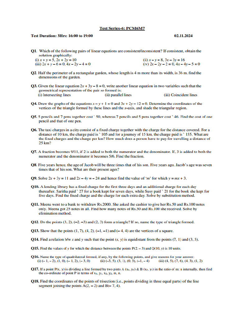 Test Series 6 | PDF