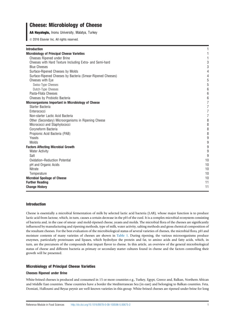 Microbiology of Cheese Varieties | PDF | Lactobacillus | Cheese