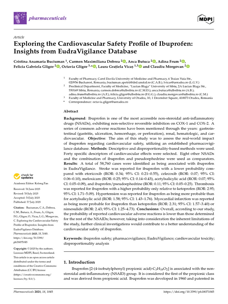 Ibuprofen's Cardiovascular Safety Profile | PDF | Nonsteroidal Anti ...
