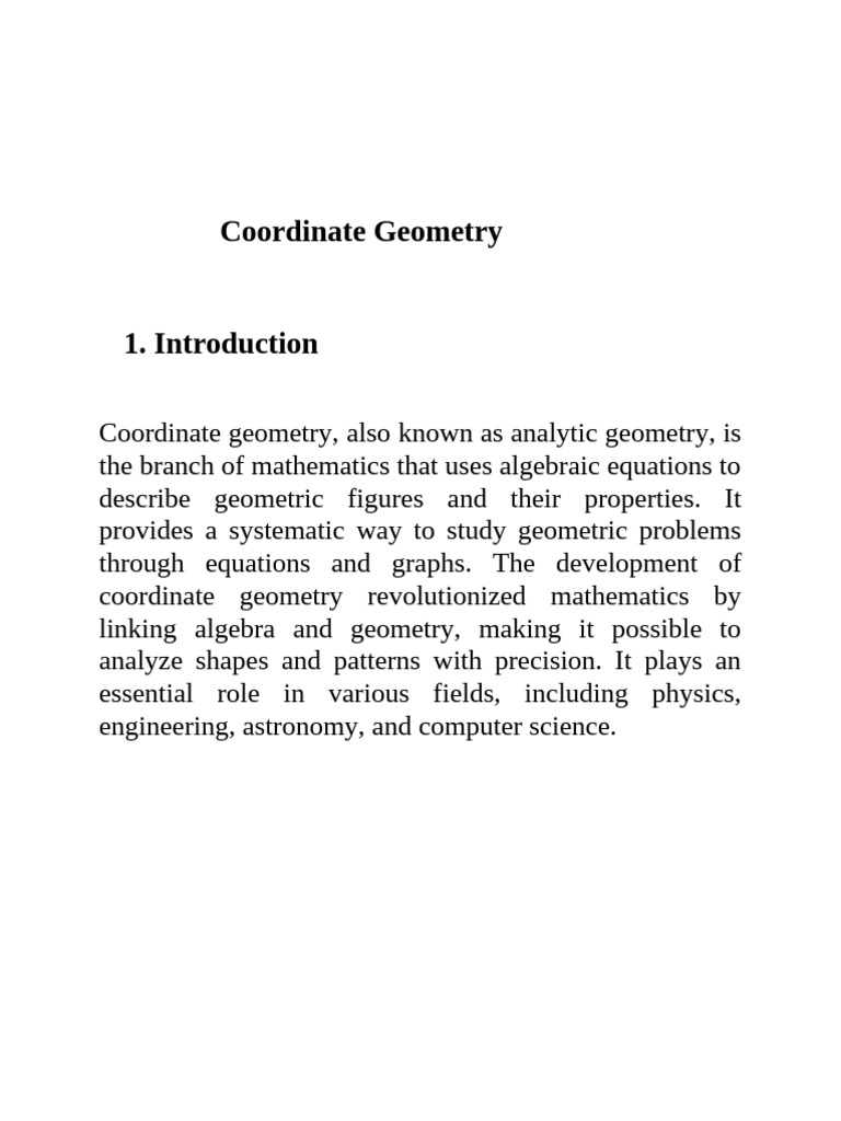 Coordinate Geometr1 | PDF | Line (Geometry) | Analytic Geometry