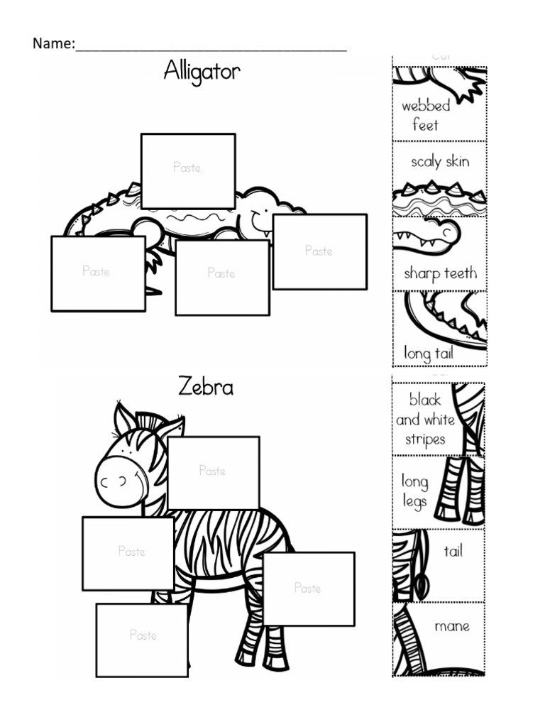 0301 Animals Parts Cut and Paste | PDF