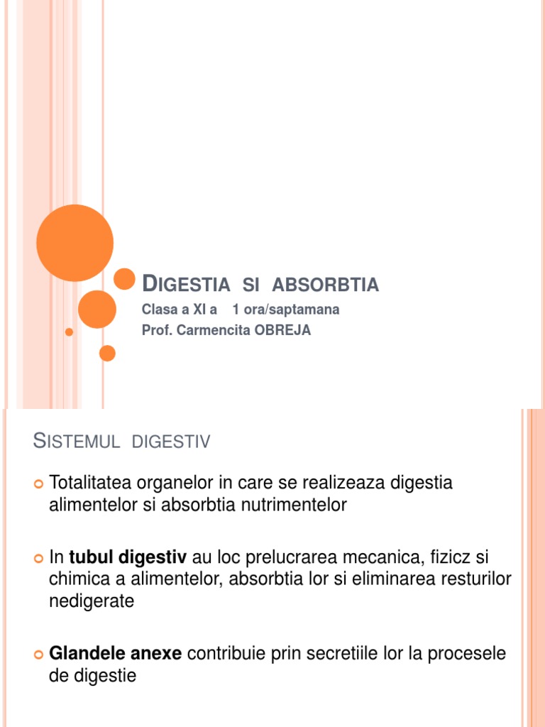 Digestia Si Absorbtia | PDF