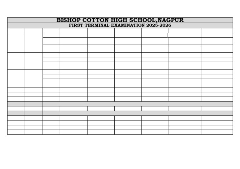 First Term Time Table 2025-26 | PDF