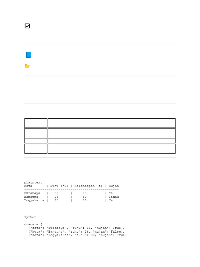 BK 3-4 Konsep Struktur Data Dasar (Array, List, Tabel) | PDF