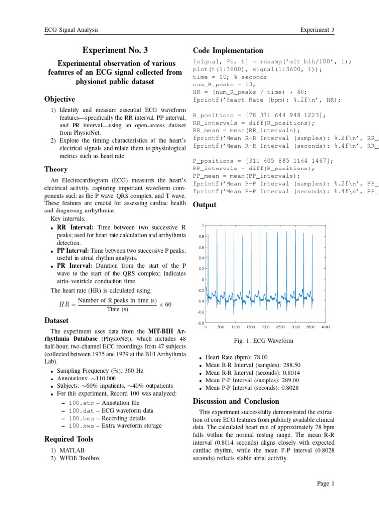 BME3 | PDF | Electrocardiography | Heart Rate