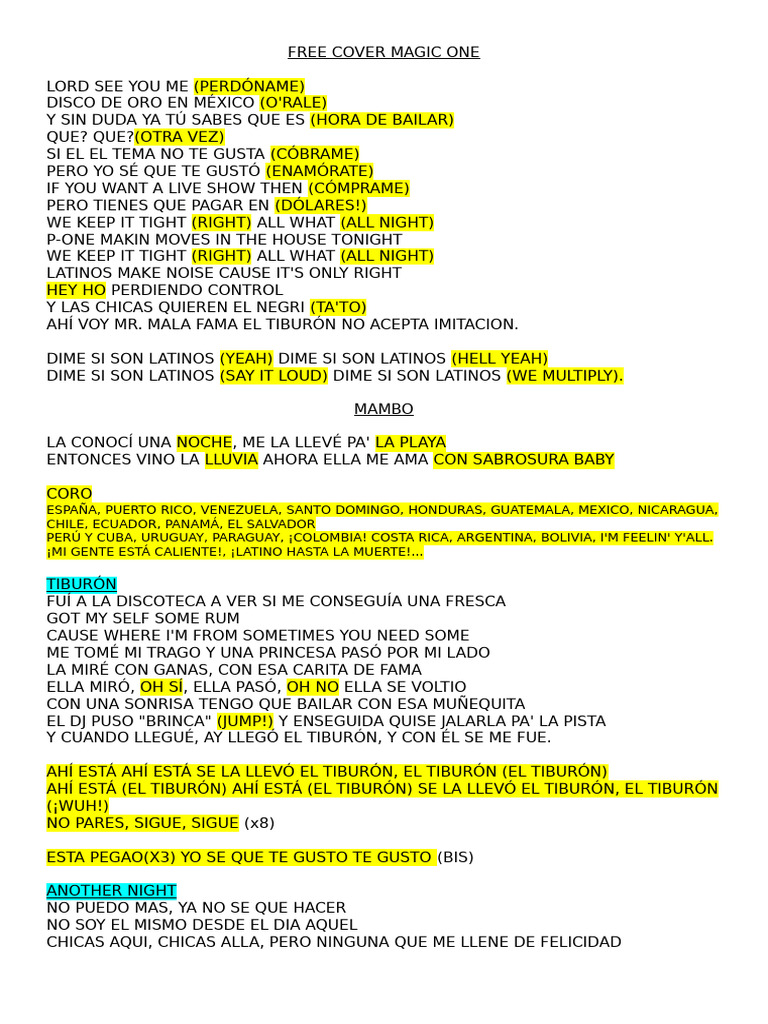 Free Cover Magic One | PDF | Musica Popular | Industria de la música