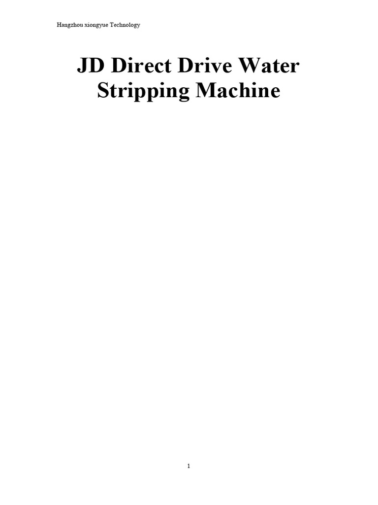 JD Direct Drive Water Stripping Machine User Manual JD 3200WD | PDF ...