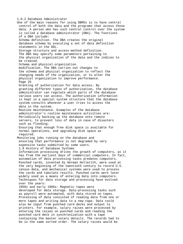 1.8.2 Database Administrator | PDF | Databases | Relational Database